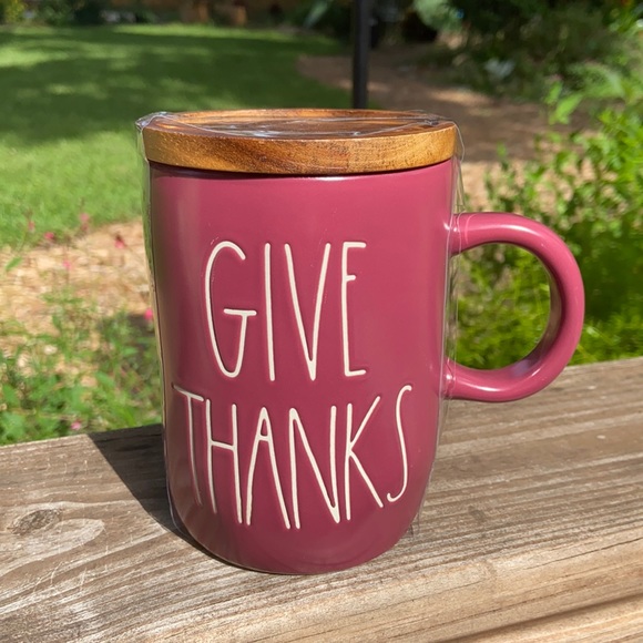 Rae Dunn | Other | New Rae Dunn Burgundy Give Thanks Mug Coaster | Poshmark